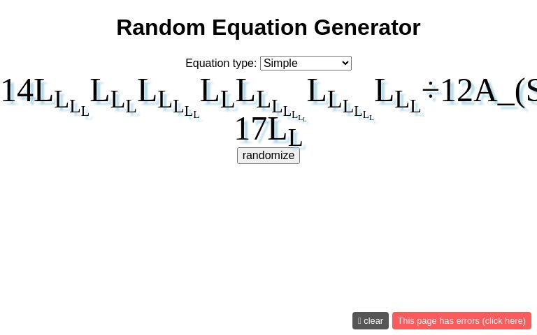 Random Equation Generator