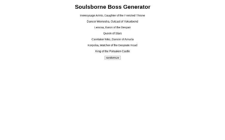 Soulsborne Boss Generator