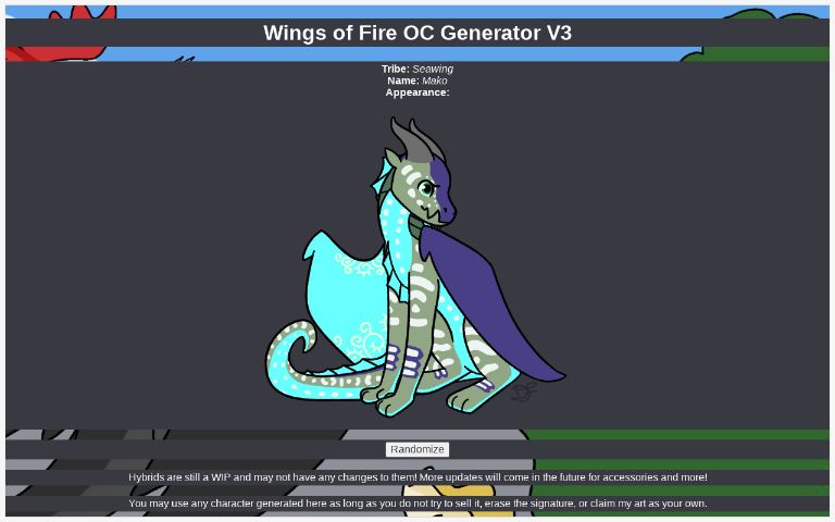Wings of Fire OC Generator V3