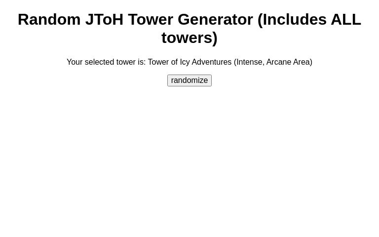 Random JToH Tower Generator (Includes ALL towers)