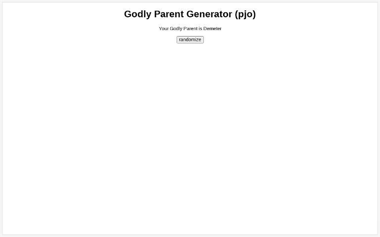 Godly Parent Generator (pjo)
