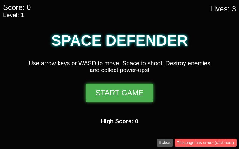 SPACE DEFENDER ― Perchance Generator
