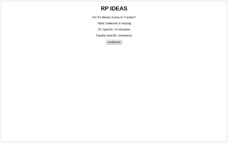 RP IDEAS ― Perchance Generator