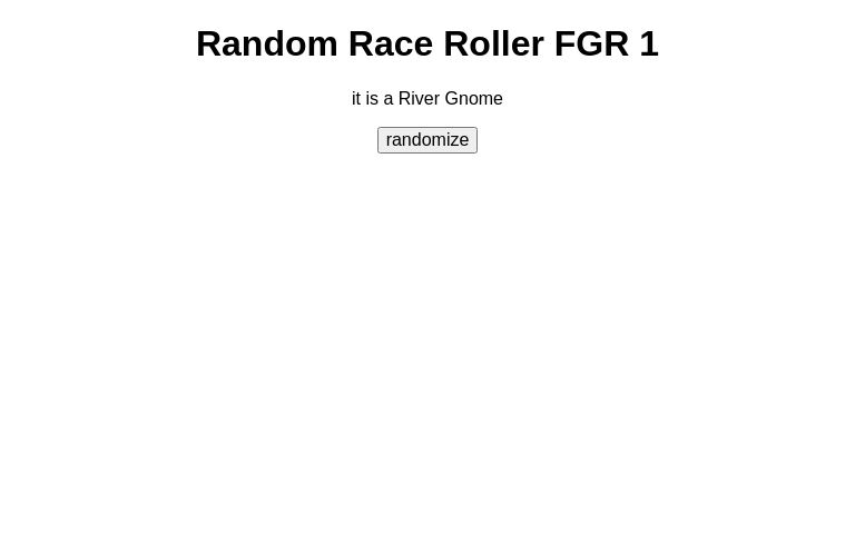 Random Race Roller FGR 1 ― Perchance Generator