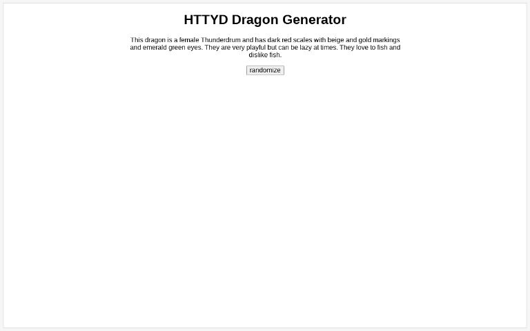 HTTYD Dragon Generator