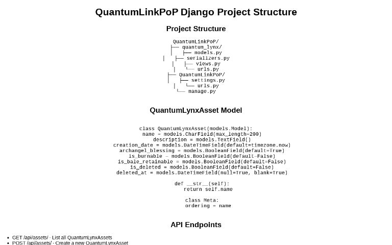 QuantumLinkPoP Django Project Structure ― Perchance Generator