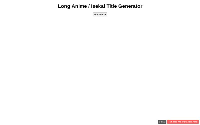 Long Anime / Isekai Title Generator