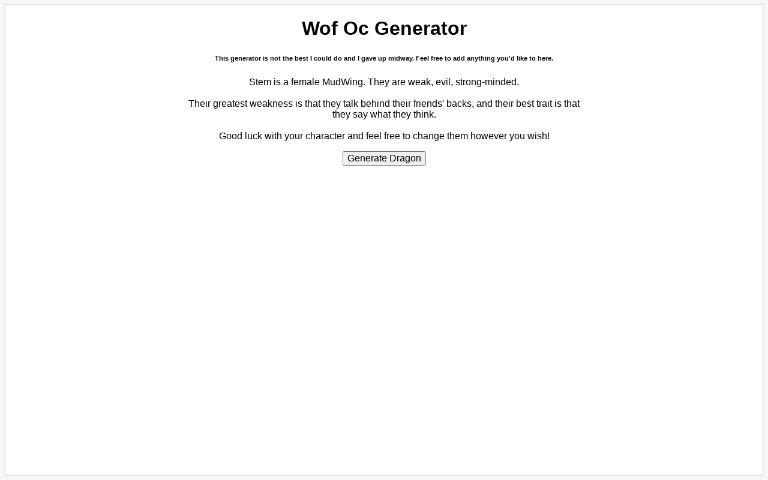 Wof Oc Generator