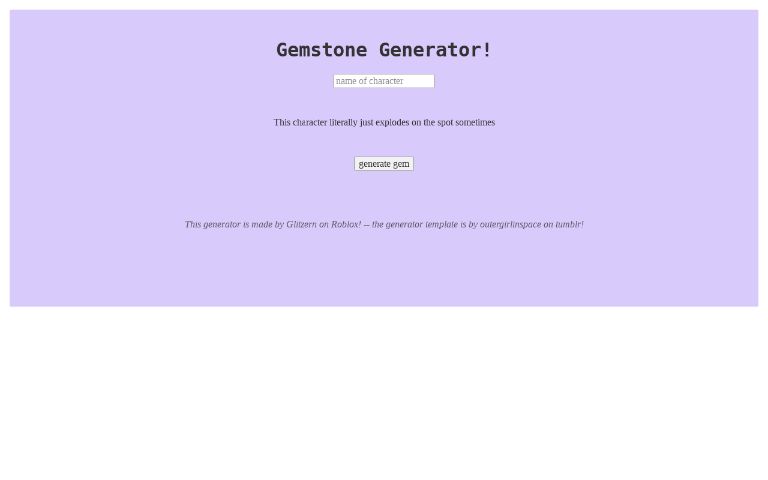 Gemstone Generator!