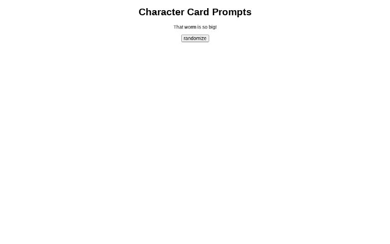 Character Card Prompts ― Perchance Generator