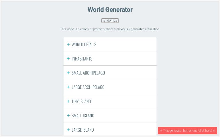 World Generator ― Perchance
