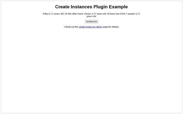 Create Instances Plugin Example
