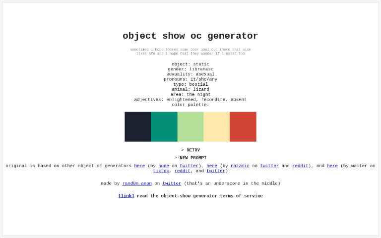 object show oc generator