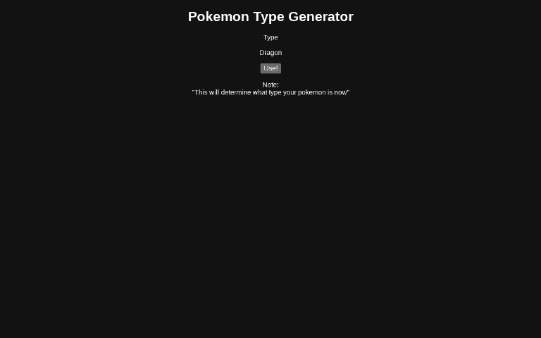 Pokemon Type Generator