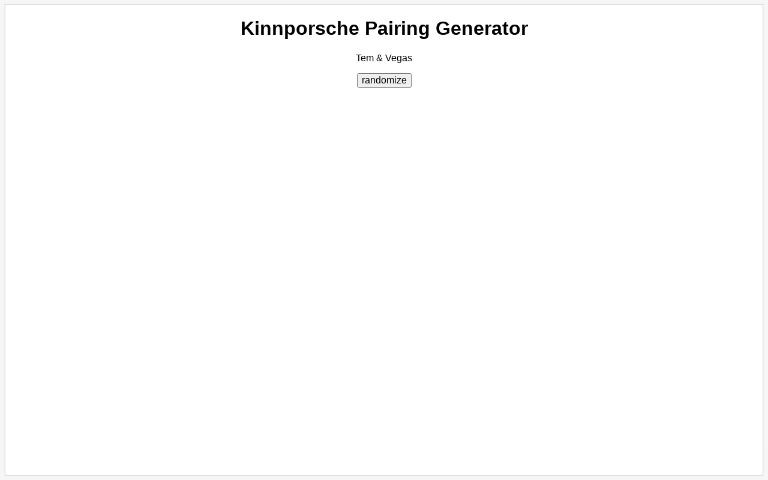 Kinnporsche Pairing Generator