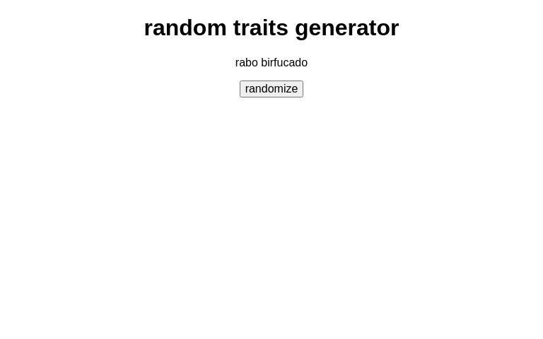 random traits generator