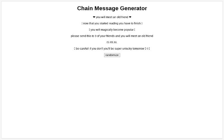 Chain Message Generator
