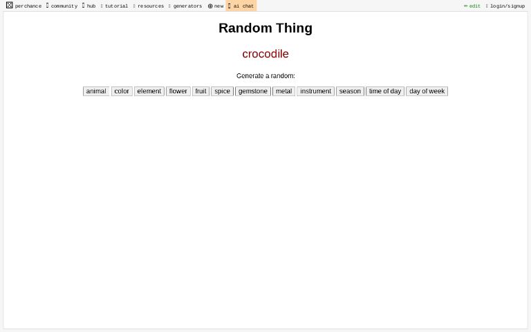 Random Thing ― Perchance Generator