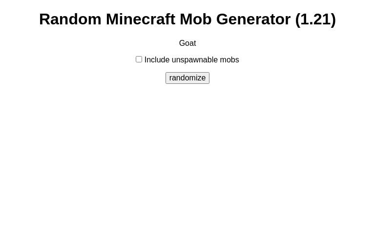 Random Minecraft Mob Generator (1.21)
