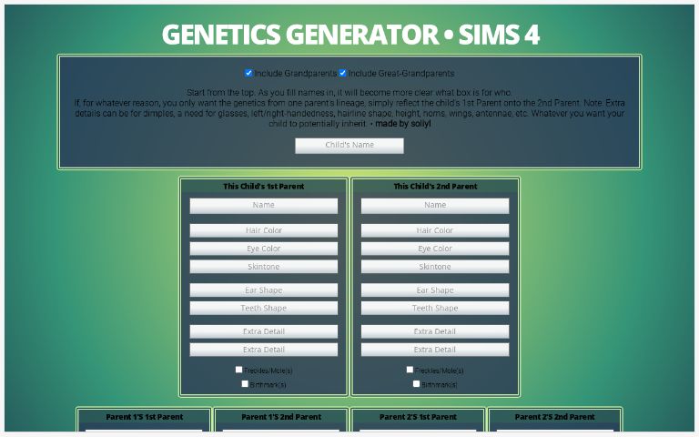 Genetics Generator • Sims 4