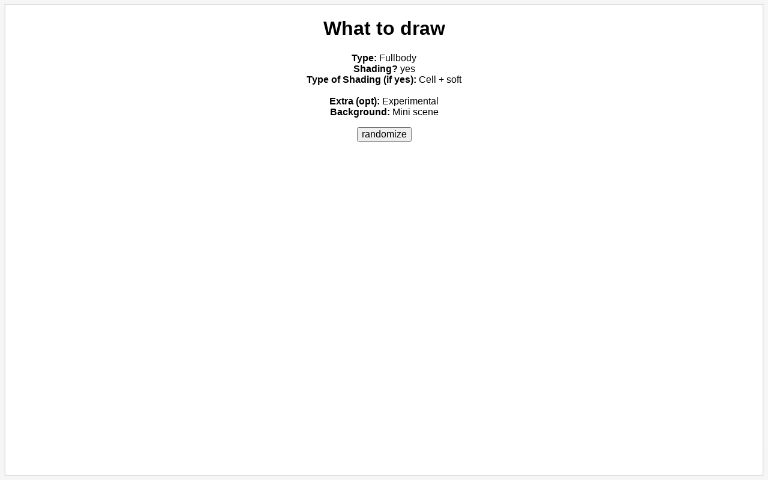 What to draw ― Perchance Generator