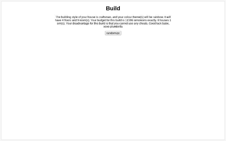 Build ― Perchance Generator