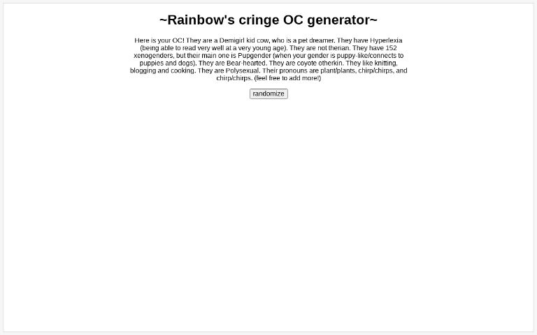 ~Rainbow's cringe OC generator~