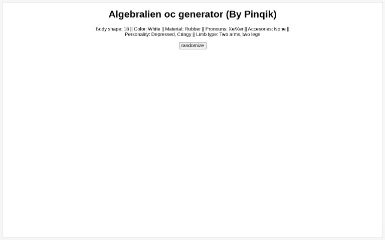 Algebralien oc generator (By Pinqik)