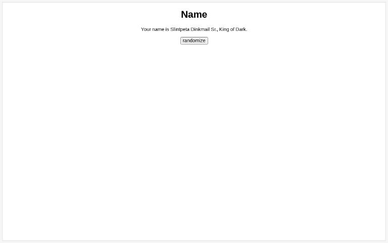 Name ― Perchance Generator
