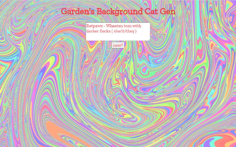 Garden's Background Cat Gen ― Perchance Generator