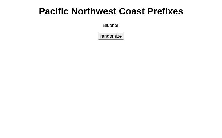 Pacific Northwest Coast Prefixes ― Perchance Generator