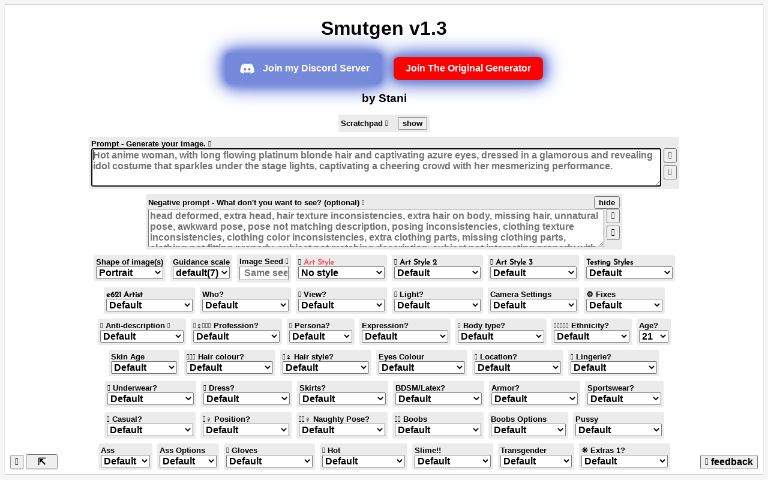 Smutgen v1.3 ― Perchance Generator