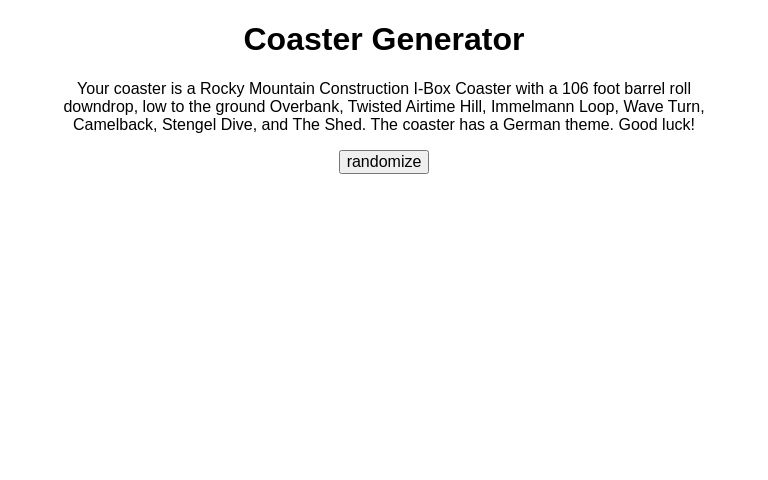 Coaster Generator
