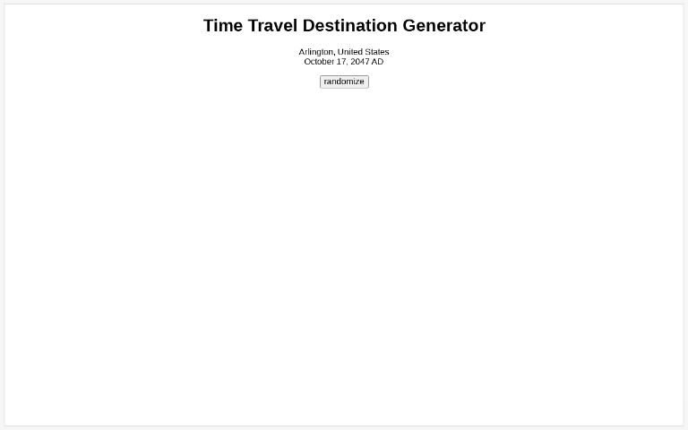 Time Travel Destination Generator