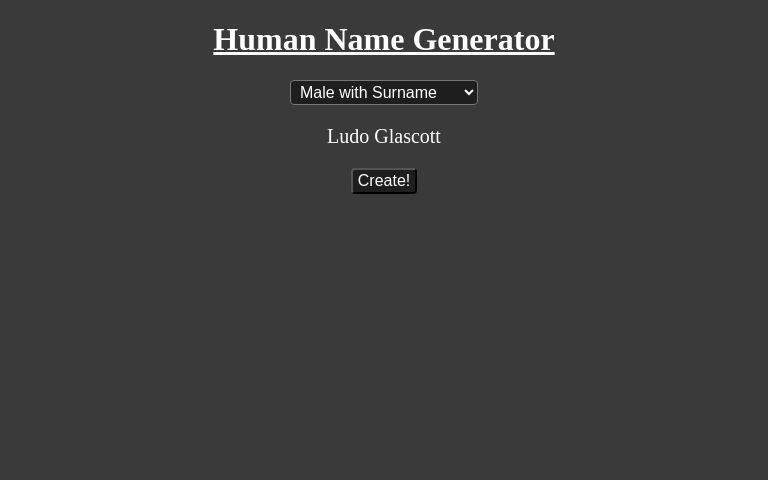 Human Name Generator