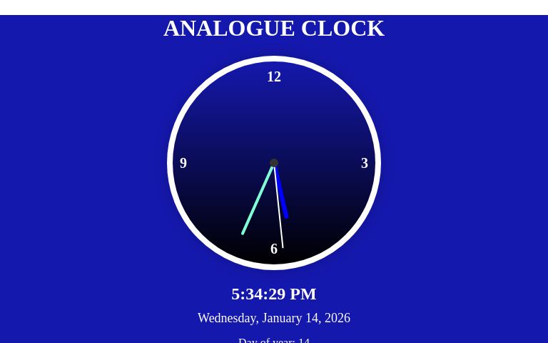 ANALOGUE CLOCK ― Perchance Generator