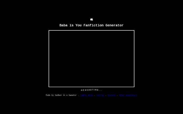 Baba is You Fanfiction Generator
