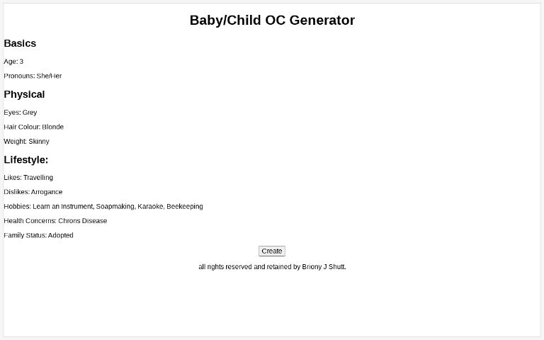 Baby/Child OC Generator