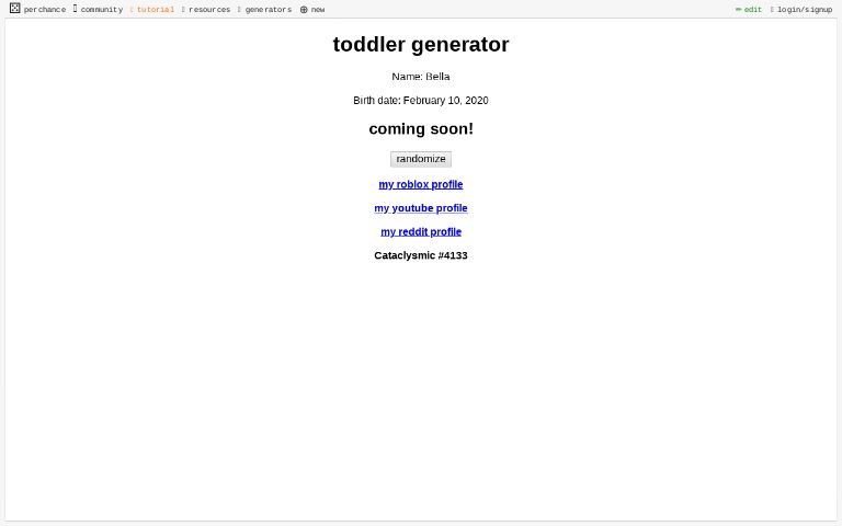 toddler generator