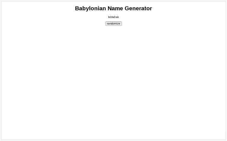 Babylonian Name Generator