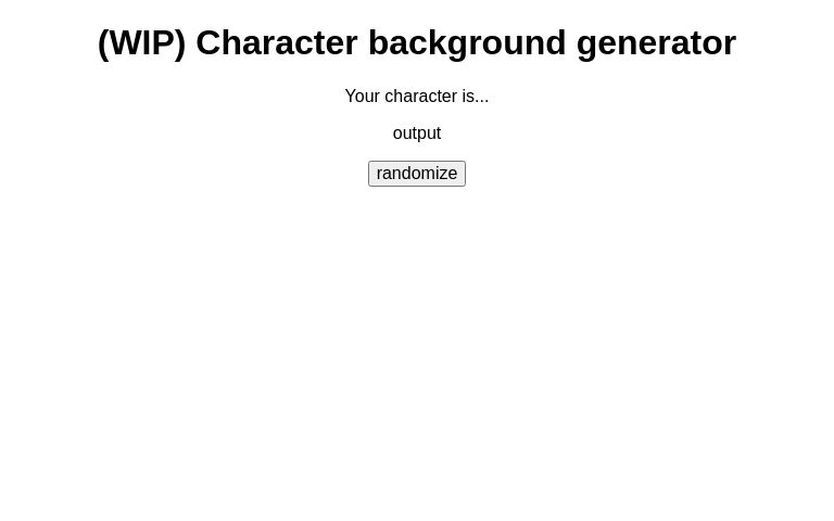 Character background generator