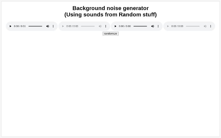 Background noise generator (Using sounds from Random stuff)