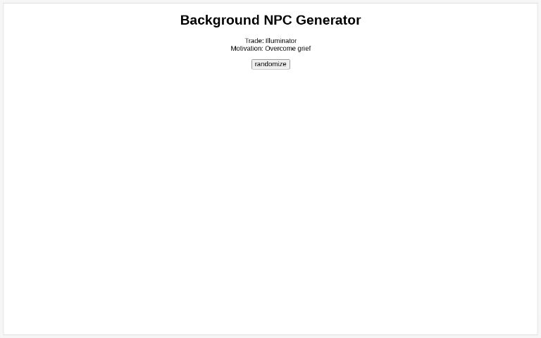 Background NPC Generator