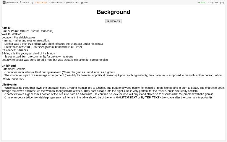 Background ― Perchance Generator