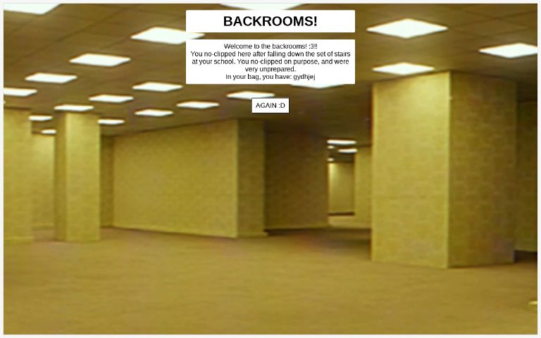 BACKROOMS! ― Perchance Generator