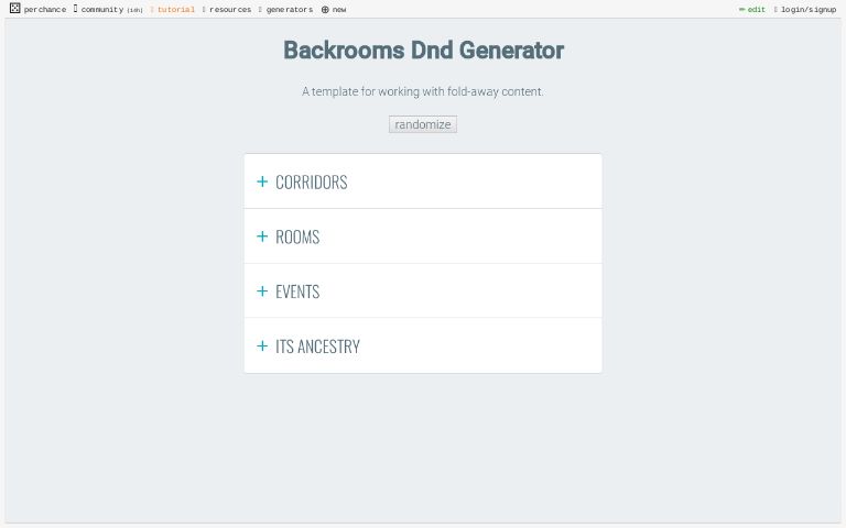 Backrooms Dnd Generator