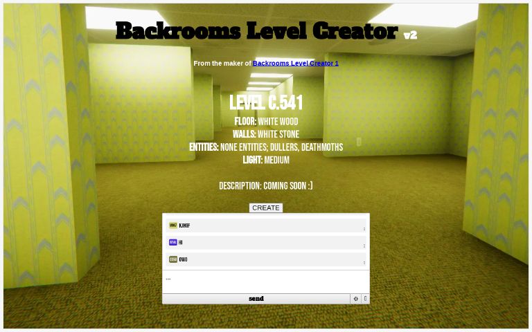 Backrooms Level Creator v2 ― Perchance Generator