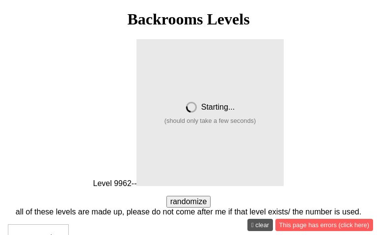 Backrooms Levels ― Perchance Generator