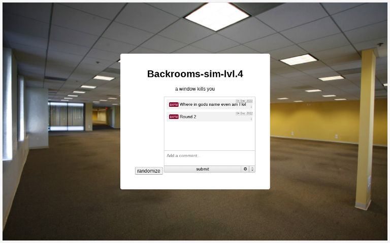 Backrooms-sim-lvl.4 ― Perchance Generator
