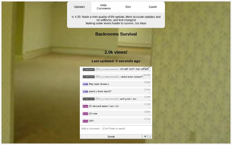 Backrooms Simulator ― Perchance Generator